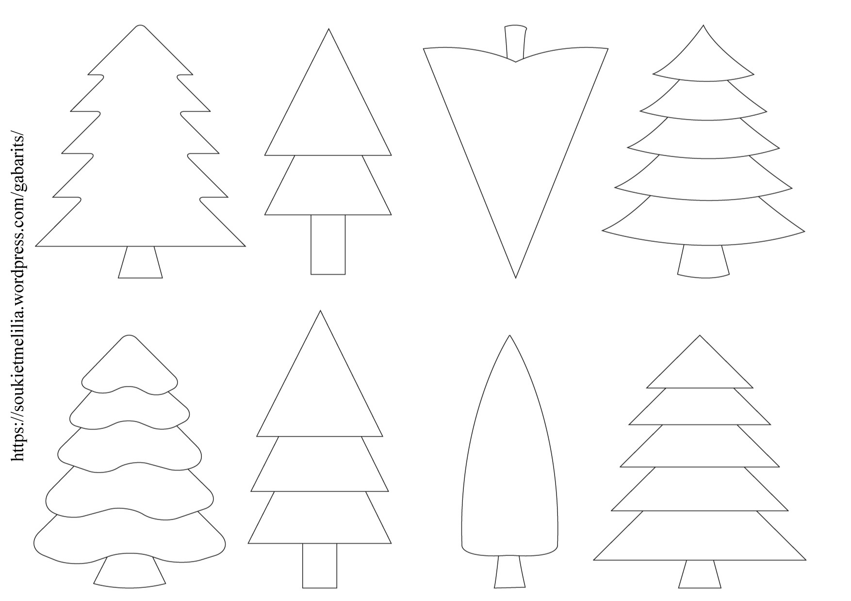 GABARITS SAPINS – CHRISTMAS TREE TO DOWNLOAD – souki et mélilia